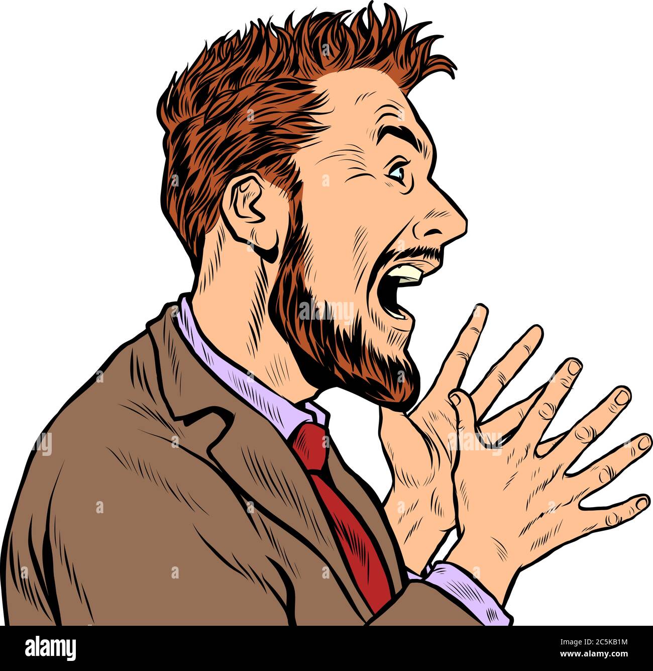 Emotional man screaming Stock Vector Image & Art - Alamy