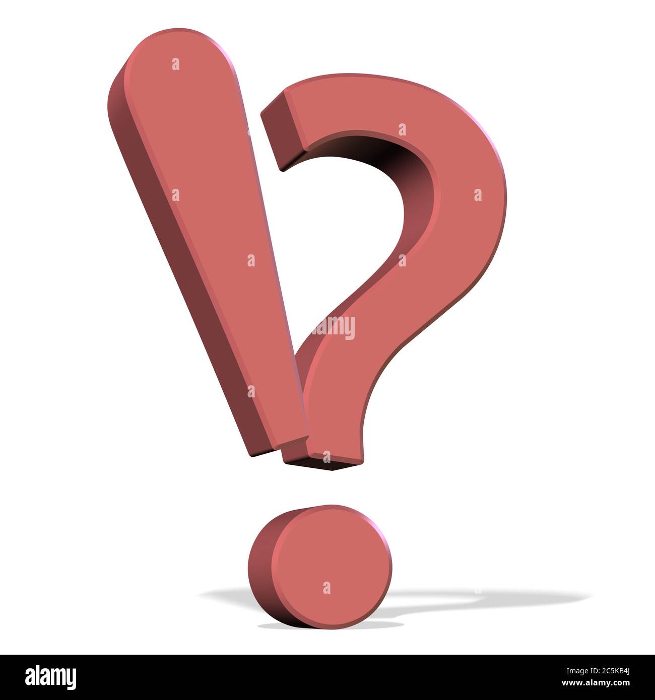 Question mark and exclamation mark, isolated against white background ...