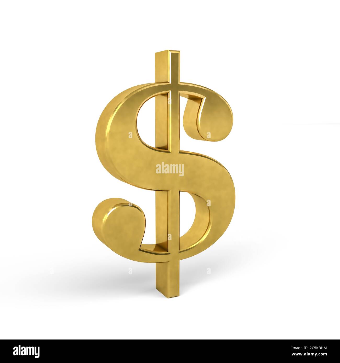 Golden dollar sign isolated on white background - 3d render Stock Photo ...