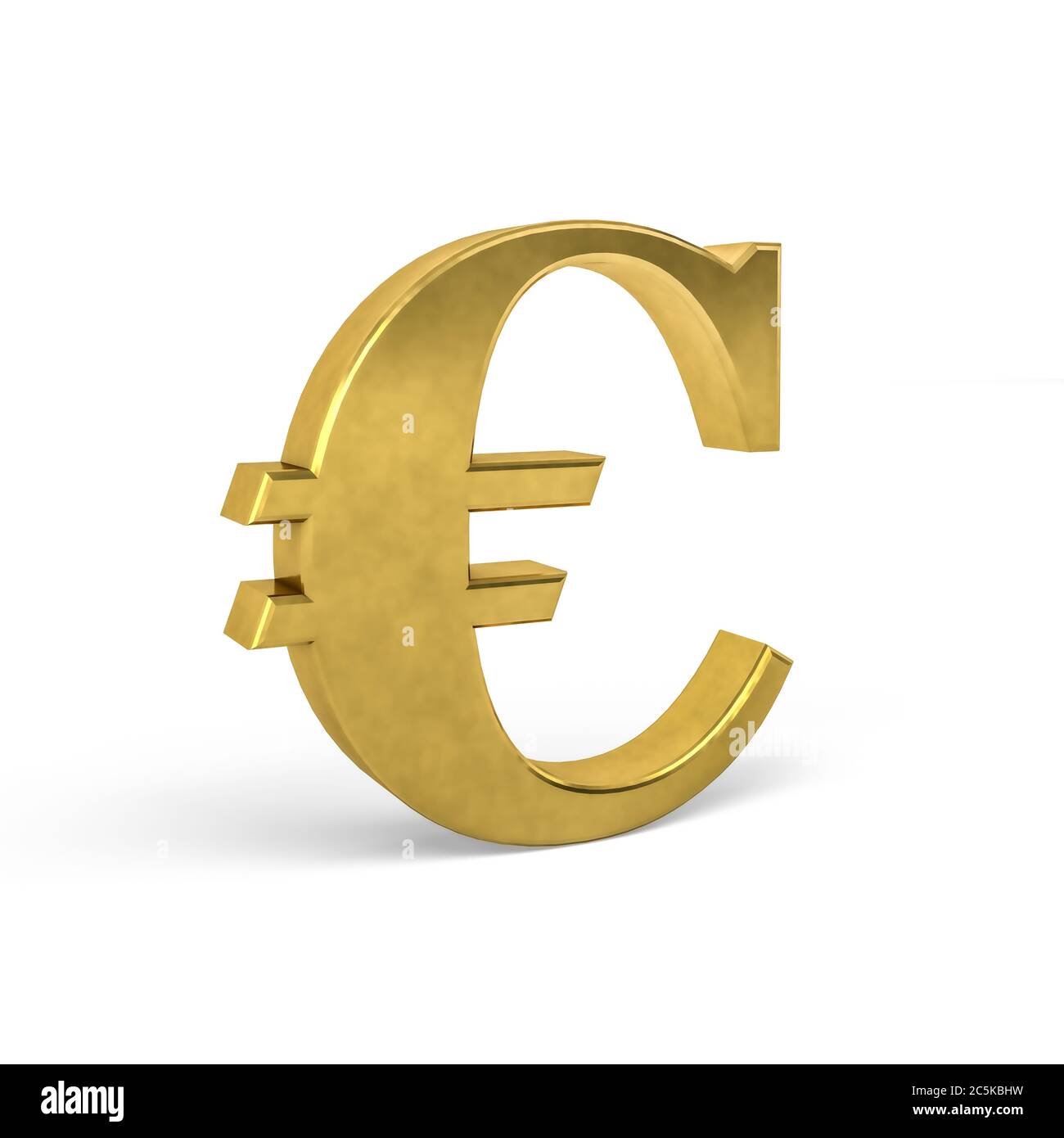 Golden euro sign isolated on white background - 3d render Stock Photo ...