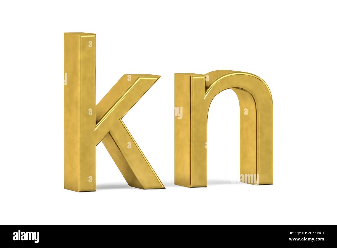 Golden Croatian kuna sign isolated on white background - 3d render ...