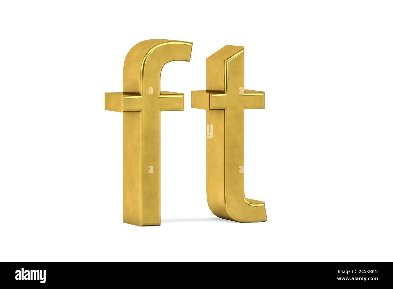 Golden Hungarian forint sign isolated on white background - 3d render ...