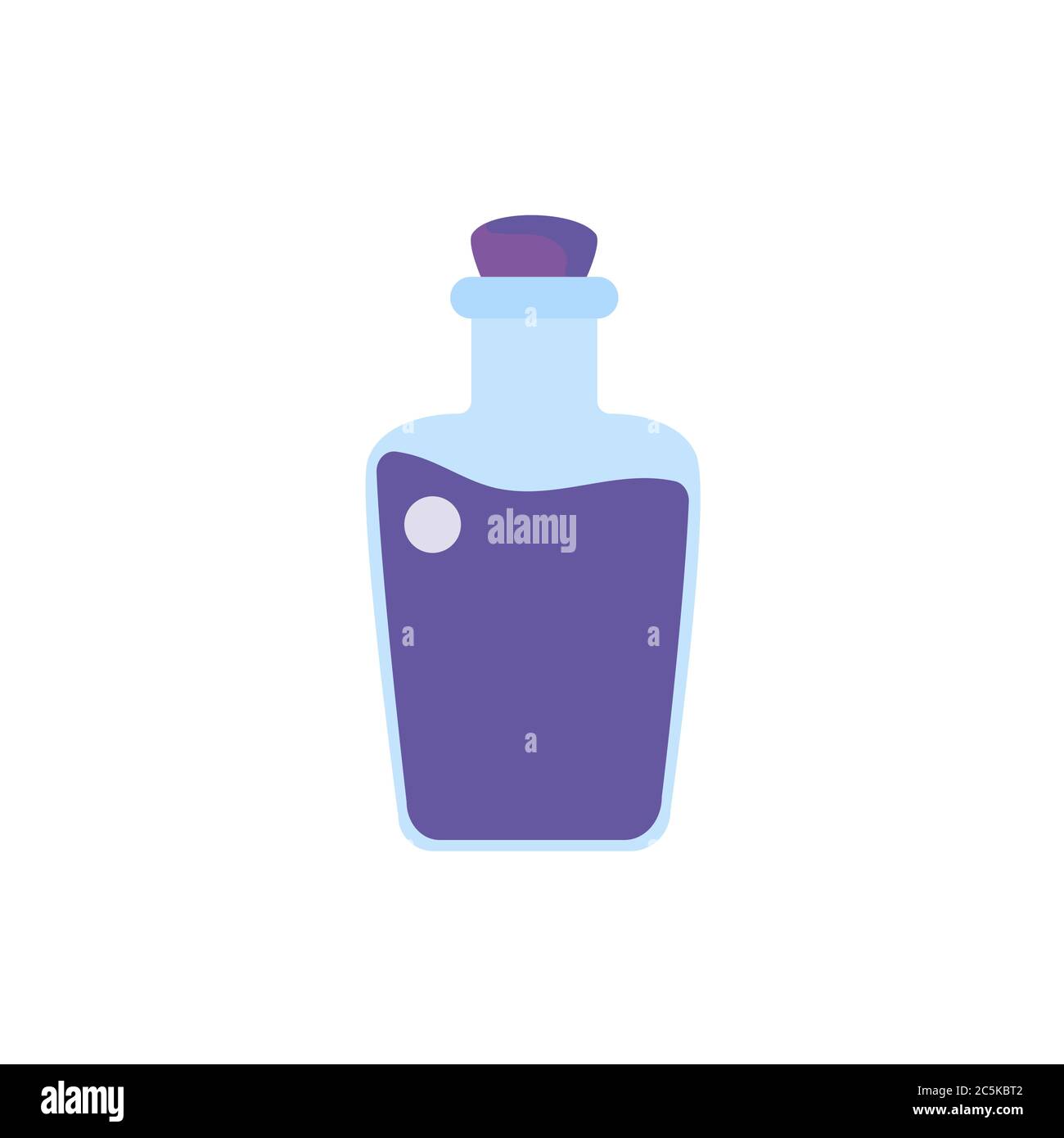 Glass brandy bottle on white background. Vector illustration in trendy ...