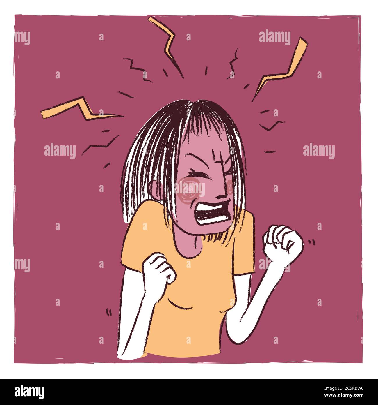 Illustration of an angry woman Stock Photo - Alamy