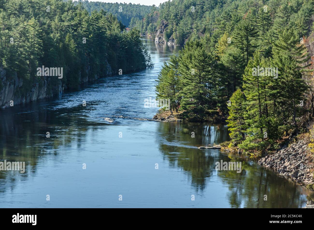 French river during the fall season Stock Photo - Alamy