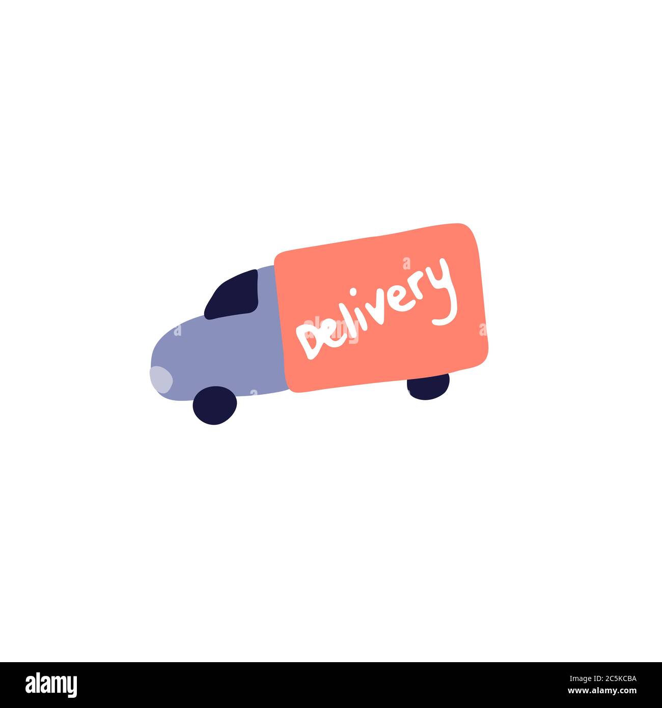 Single delivery van icon. Simple truck sign. Flat vector illustration ...
