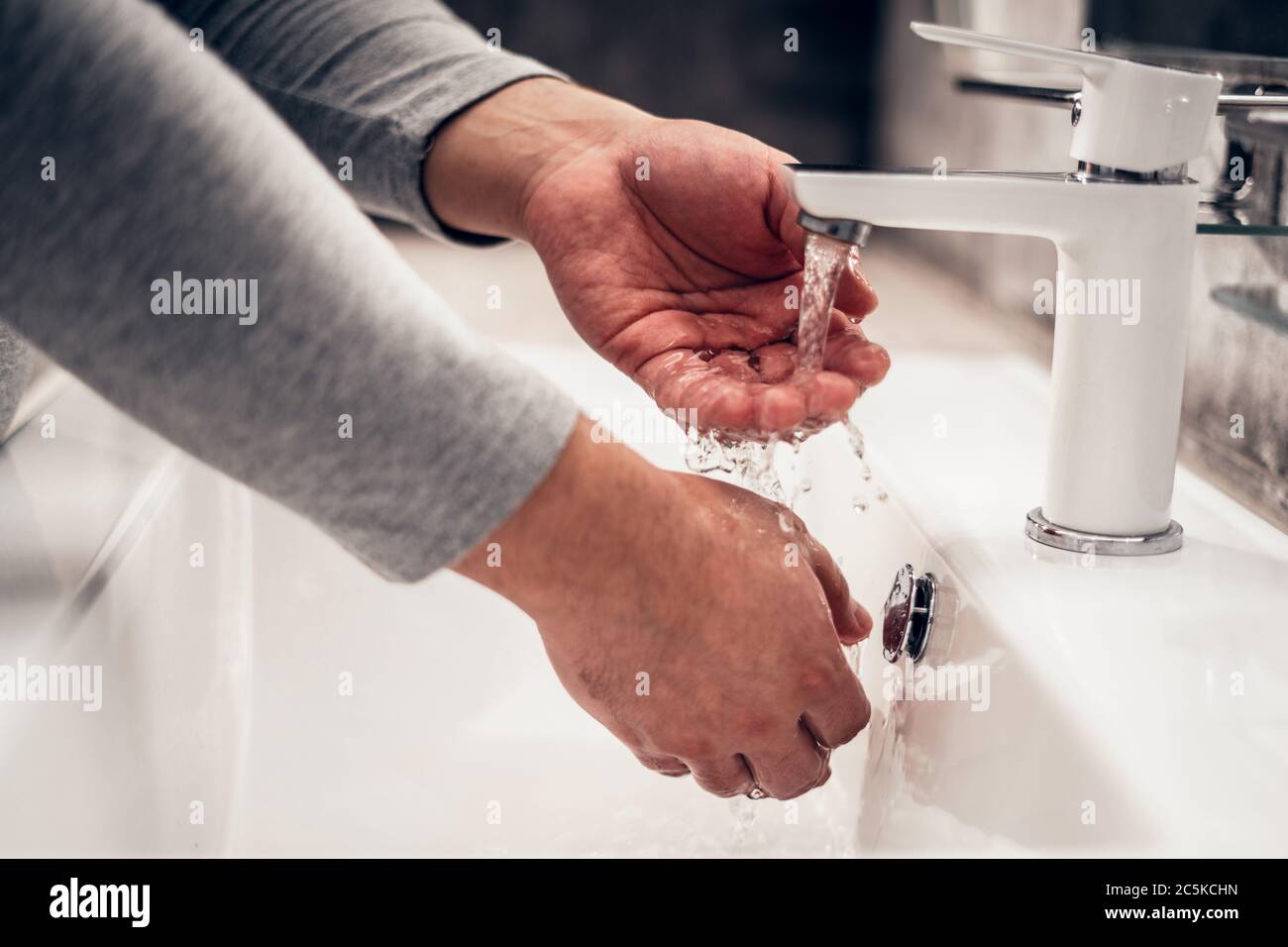 Coronavirus. Proper washing and handling of hands. Liquid antibacterial ...
