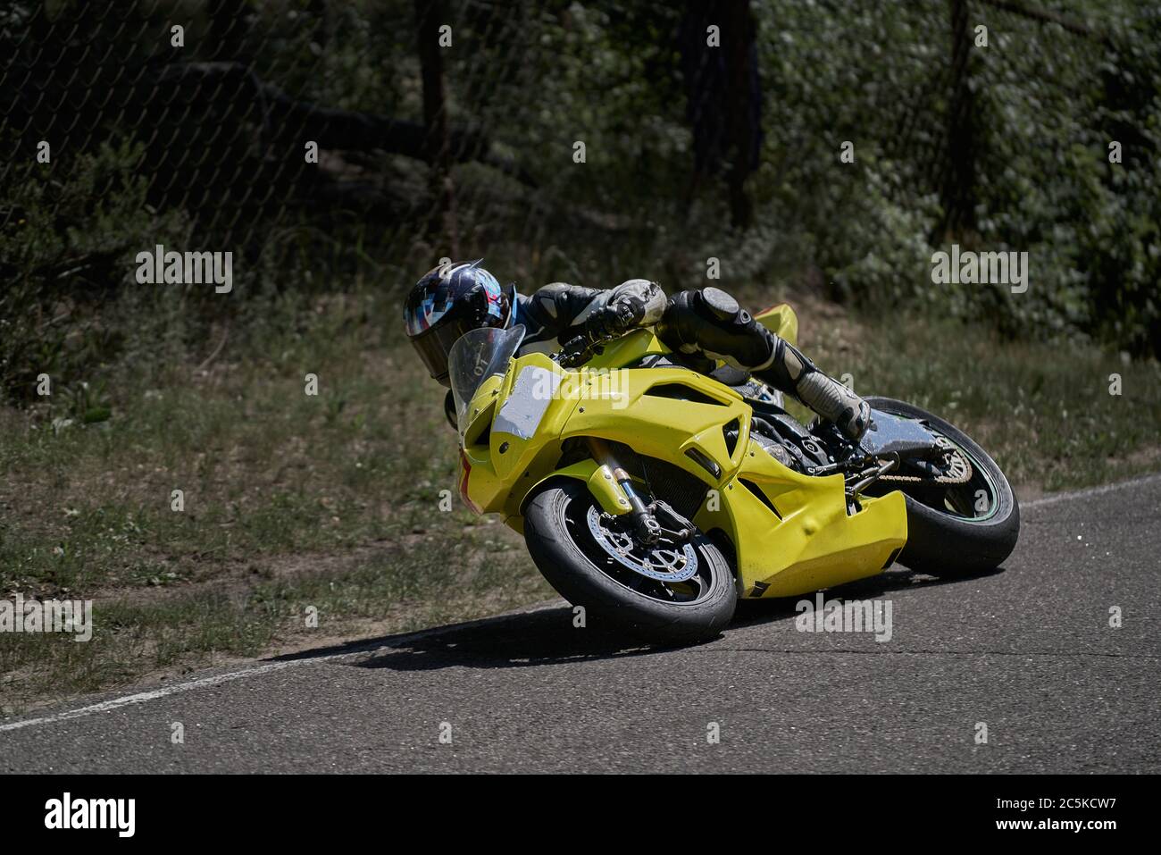 Man riding motorcycle in asphalt road curve with rural,motorcycle ...