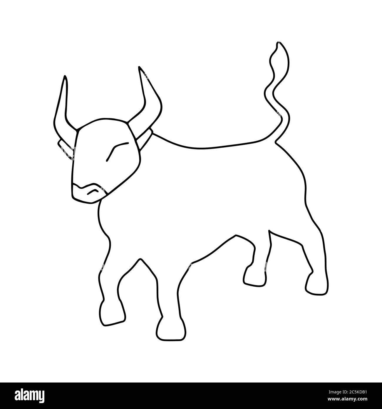 Ox vector icon illustration isolated on white background. Bull hand ...