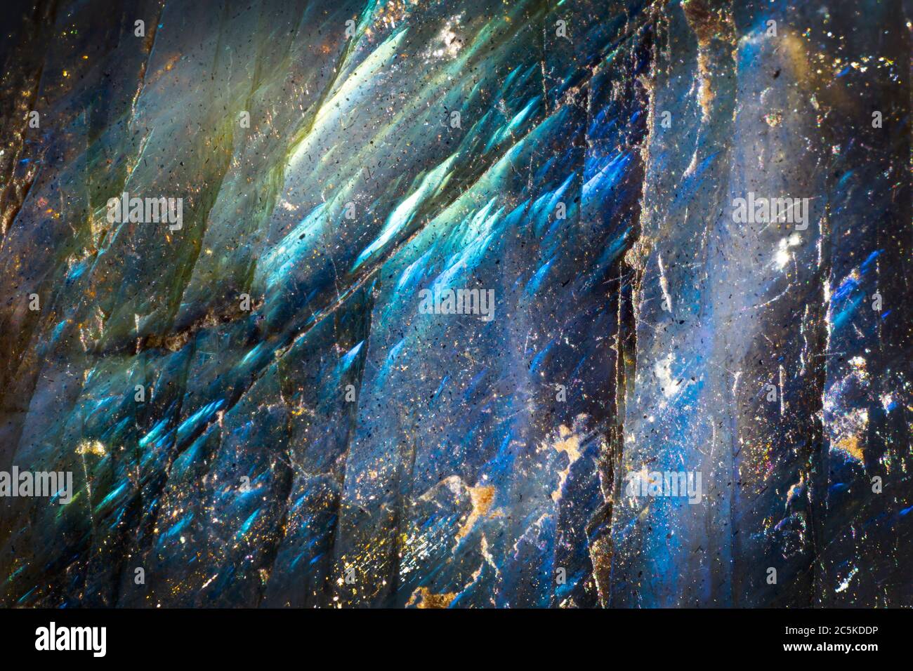 Close up photo of a colorful blue moonstone. I used special lighting to ...
