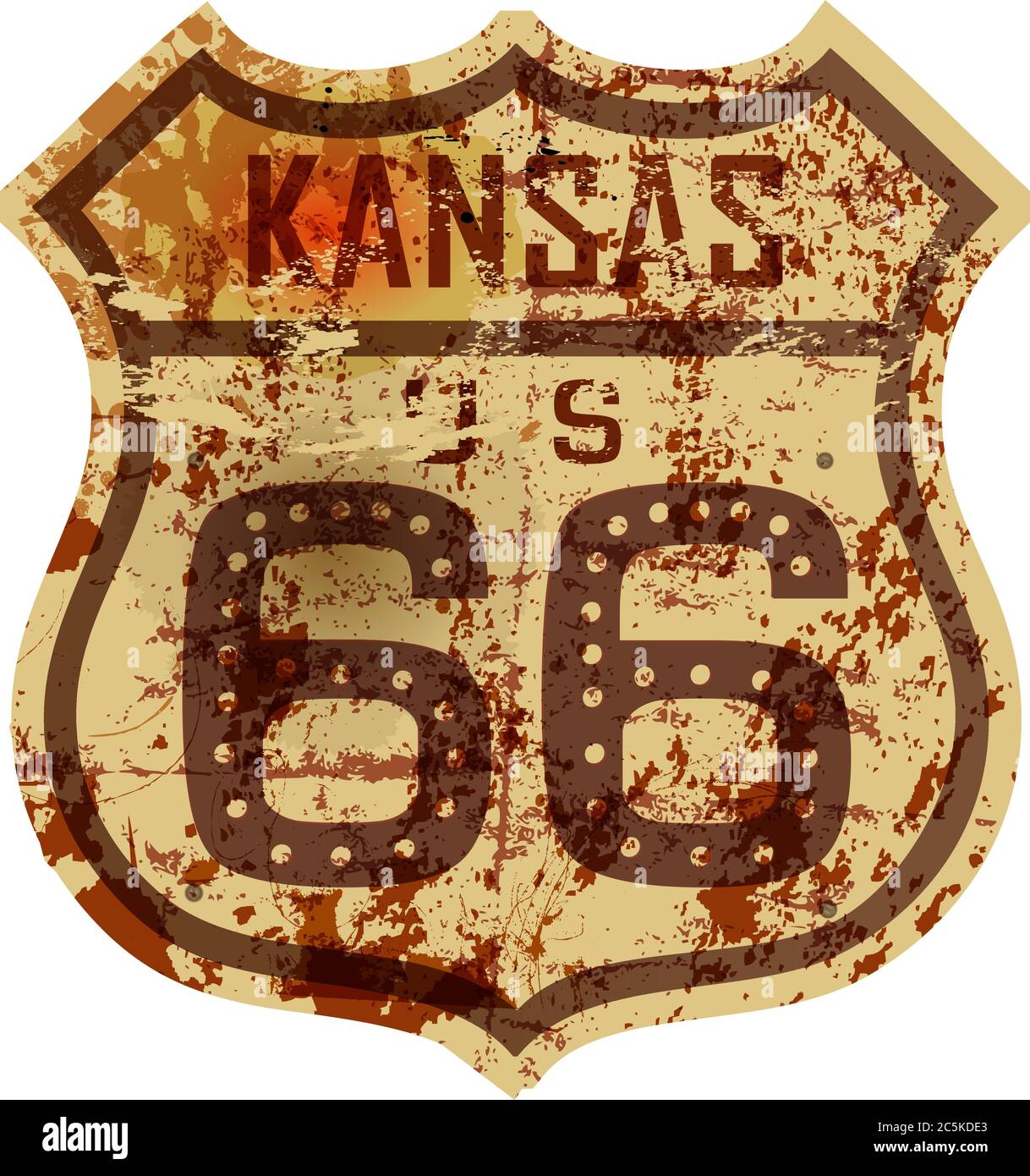 Route 66 sign,distressed grungy roadsign, retro style, vector ...