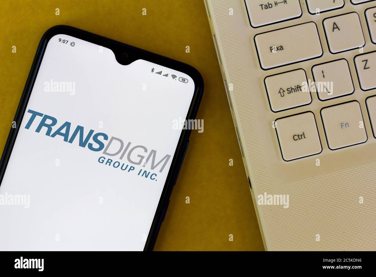 In this photo illustration the TransDigm Group Incorporated logo seen ...