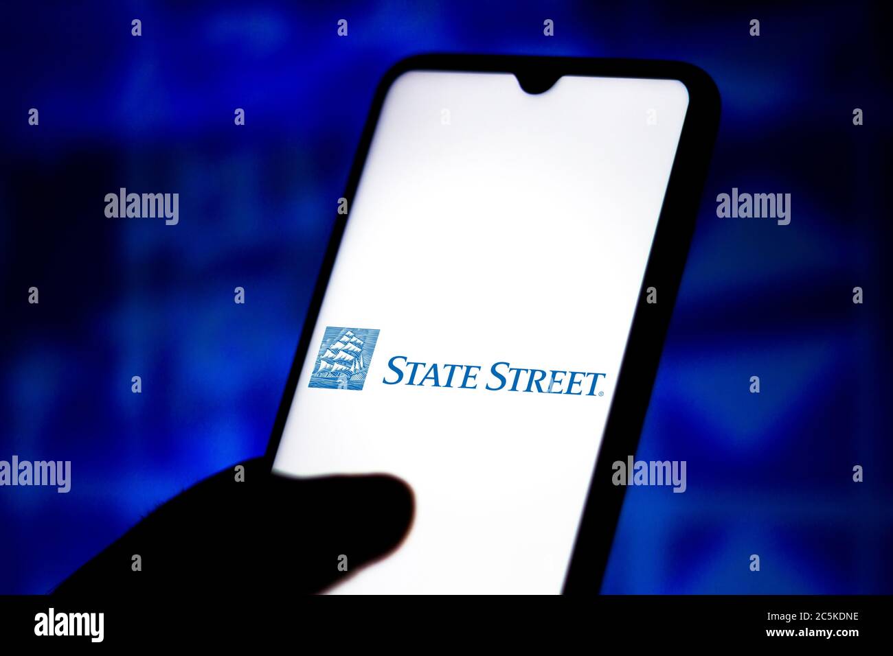 In this photo illustration the State Street Corporation logo seen ...