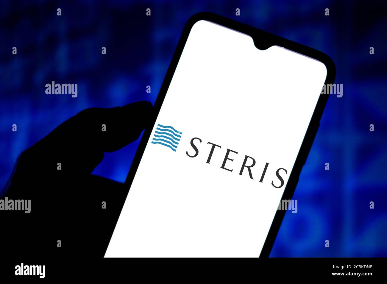 In this photo illustration the Steris Corporation logo seen displayed ...