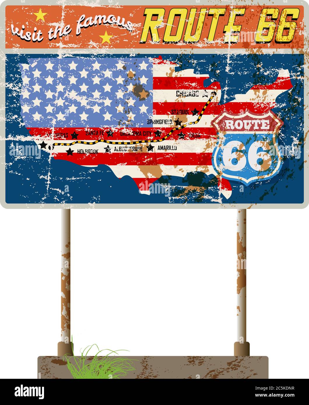 Historic route 66 map hi-res stock photography and images - Alamy