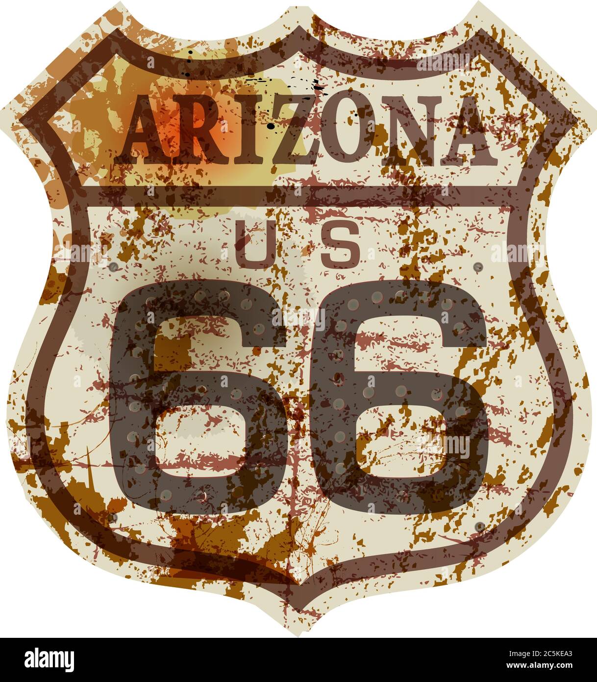 Route 66 sign,distressed grungy roadsign, retro style, vector ...