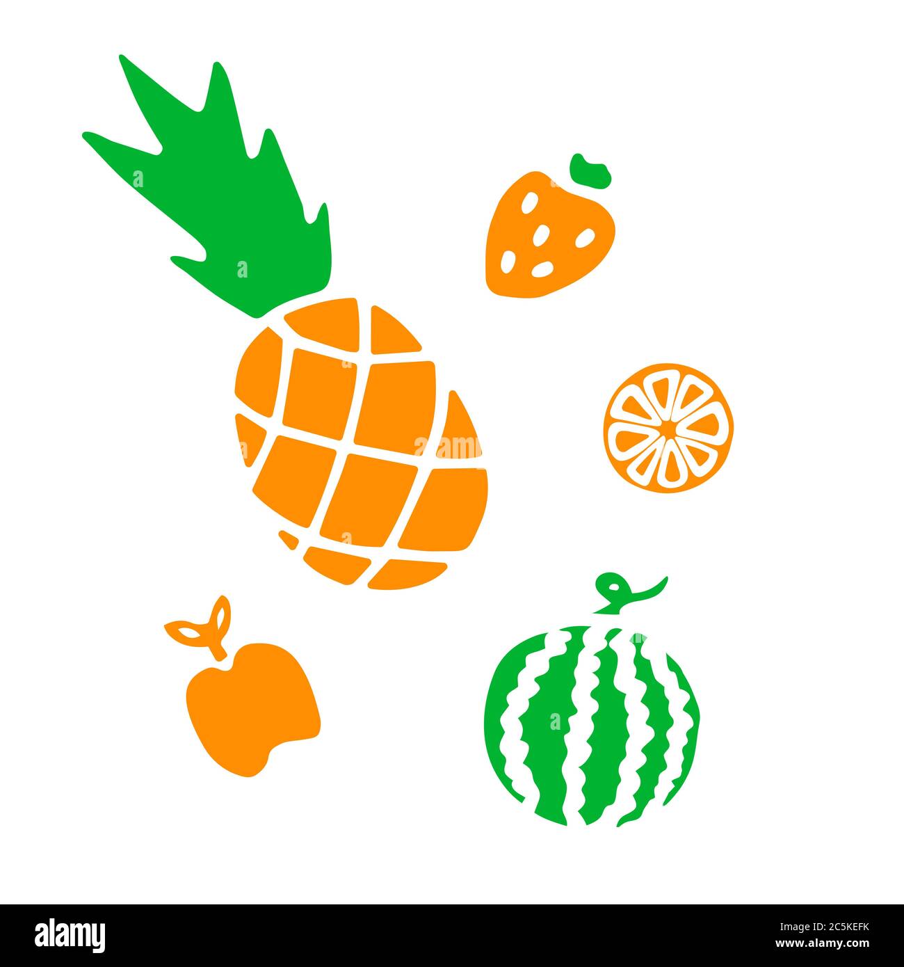 Pineapple apple watermelon on Stock Vector Images - Alamy