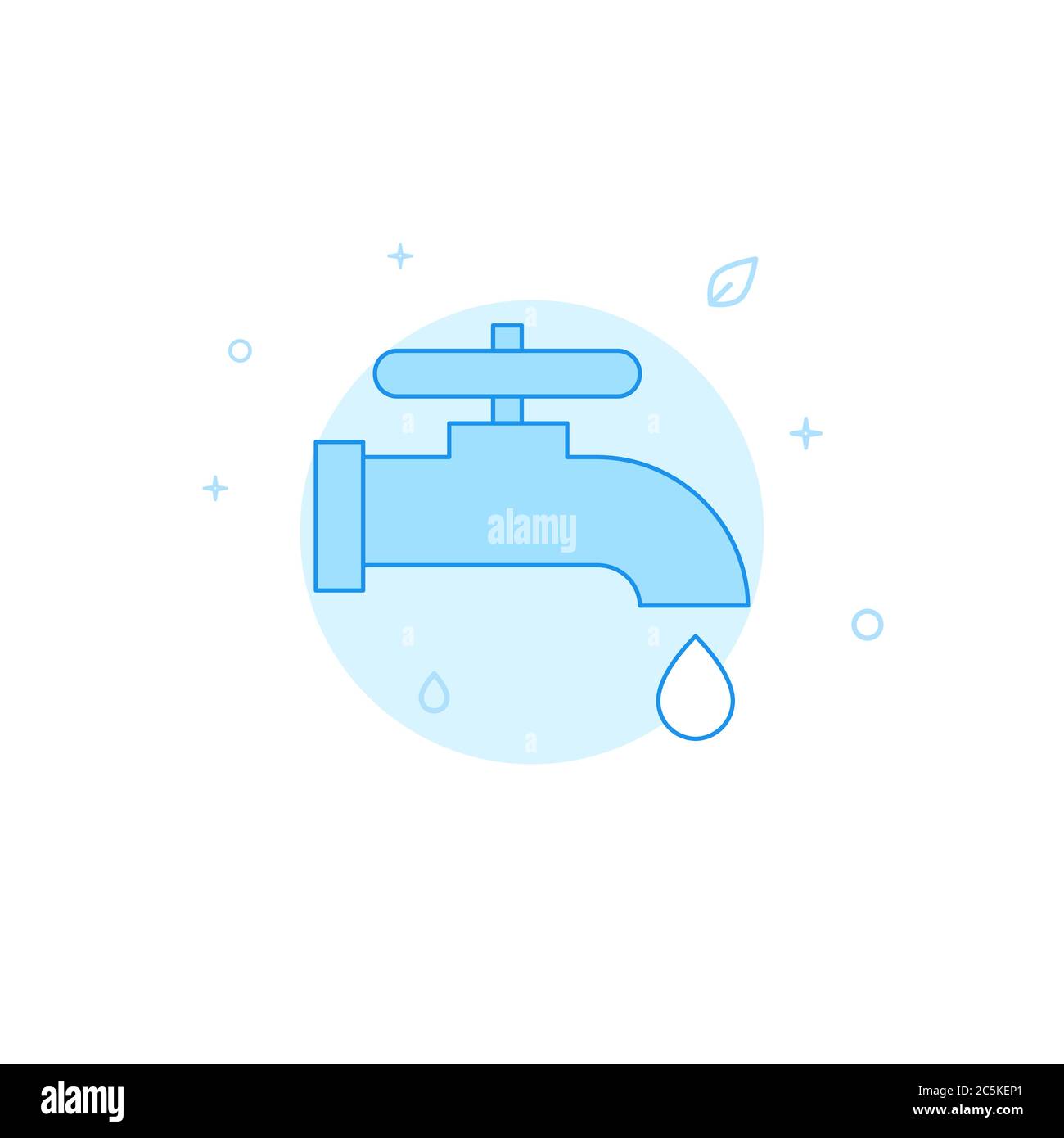 Save water vector icon. Flat illustration. Filled line style. Blue ...
