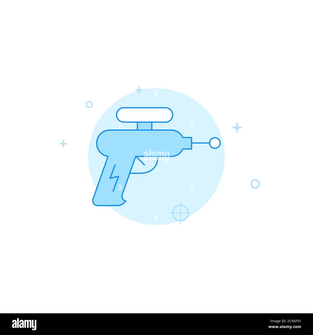 Blaster, beam gun vector icon. Flat illustration. Filled line style ...