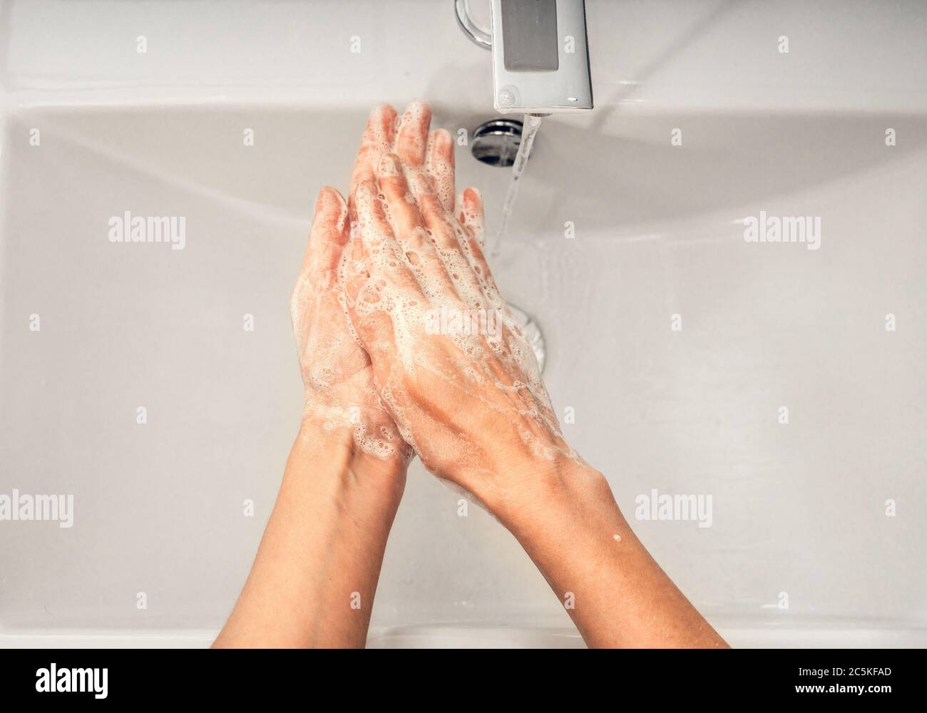 Coronavirus. Proper washing and handling of hands. Liquid antibacterial ...