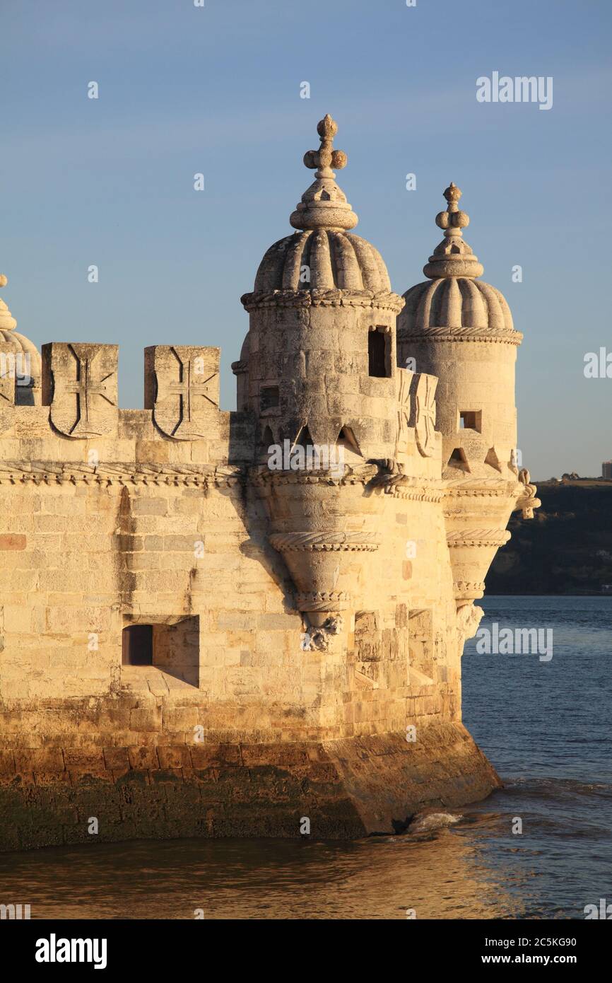 Portugal, Lisbon, Belem District. Torre de Belem - Belem tower. Built ...