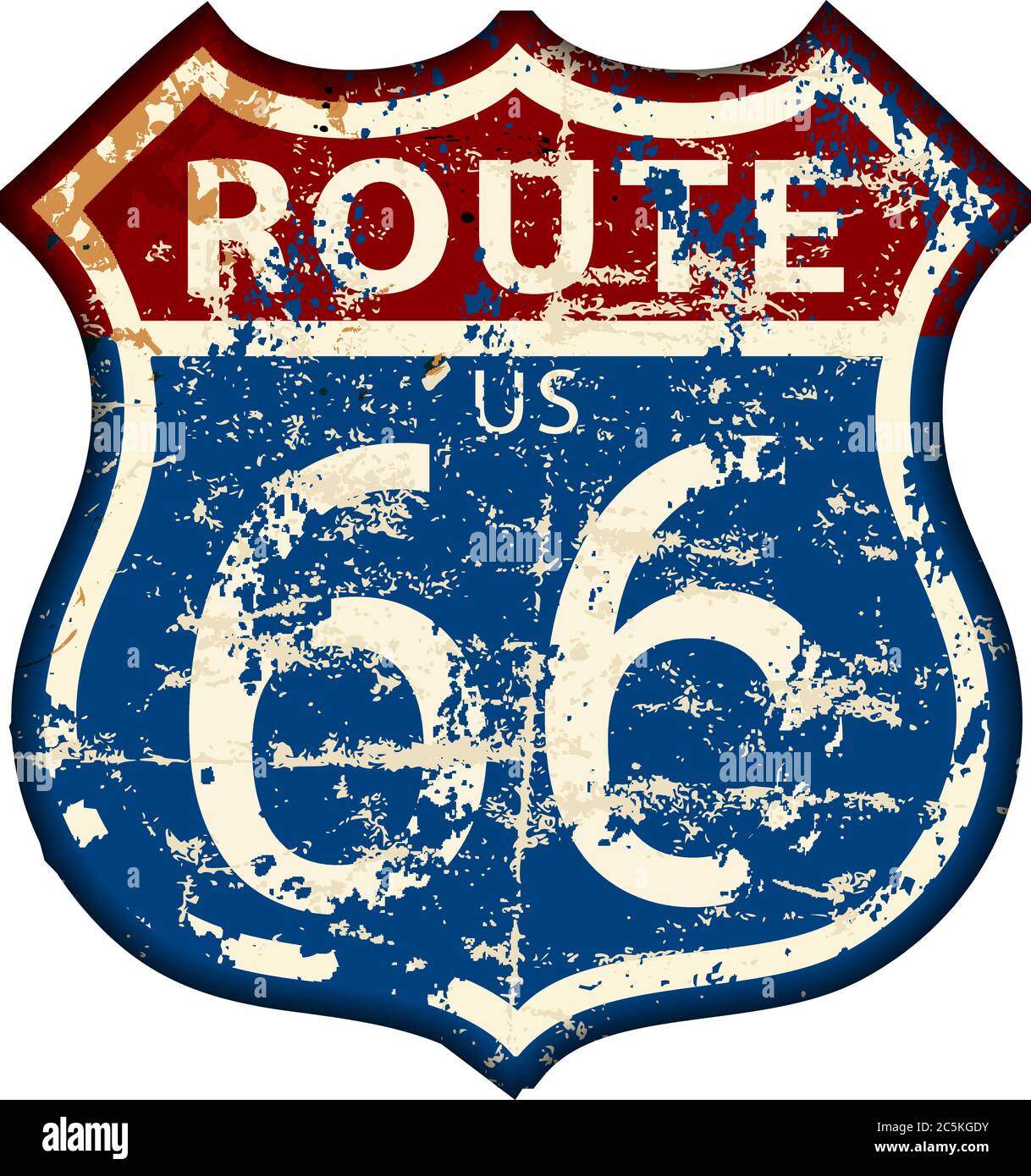 Route 66 sign,distressed grungy roadsign, retro style, vector ...