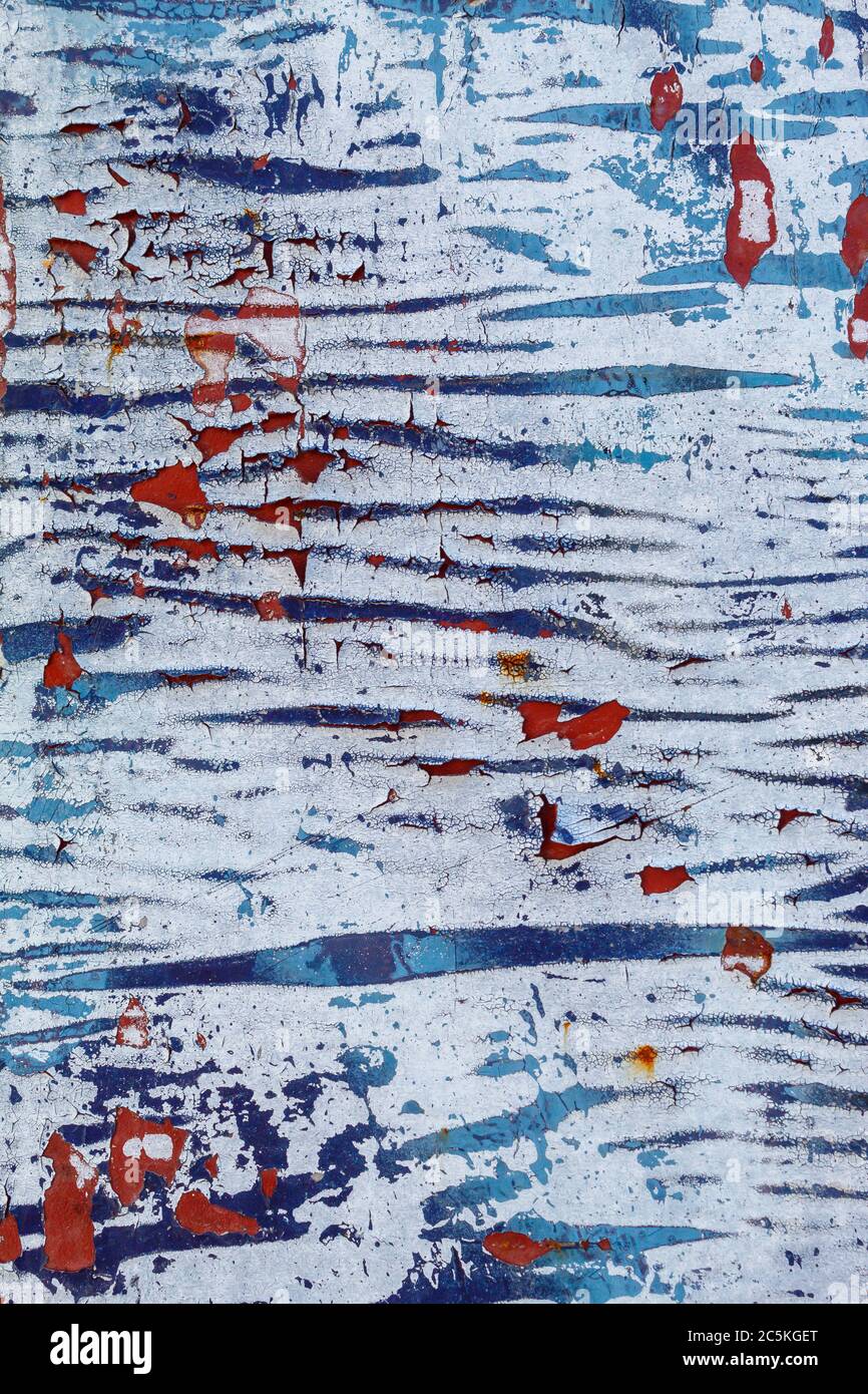 Old Weathered Bluish Metal Texture With White Painted Stripes Stock ...