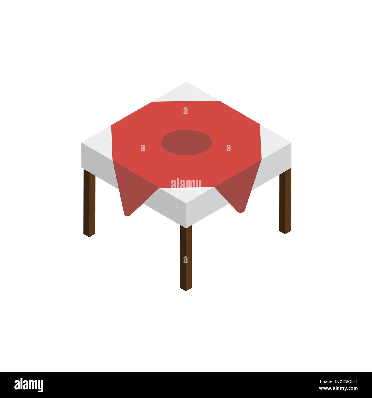 Restaurant table on white background. Vector illustration in trendy ...