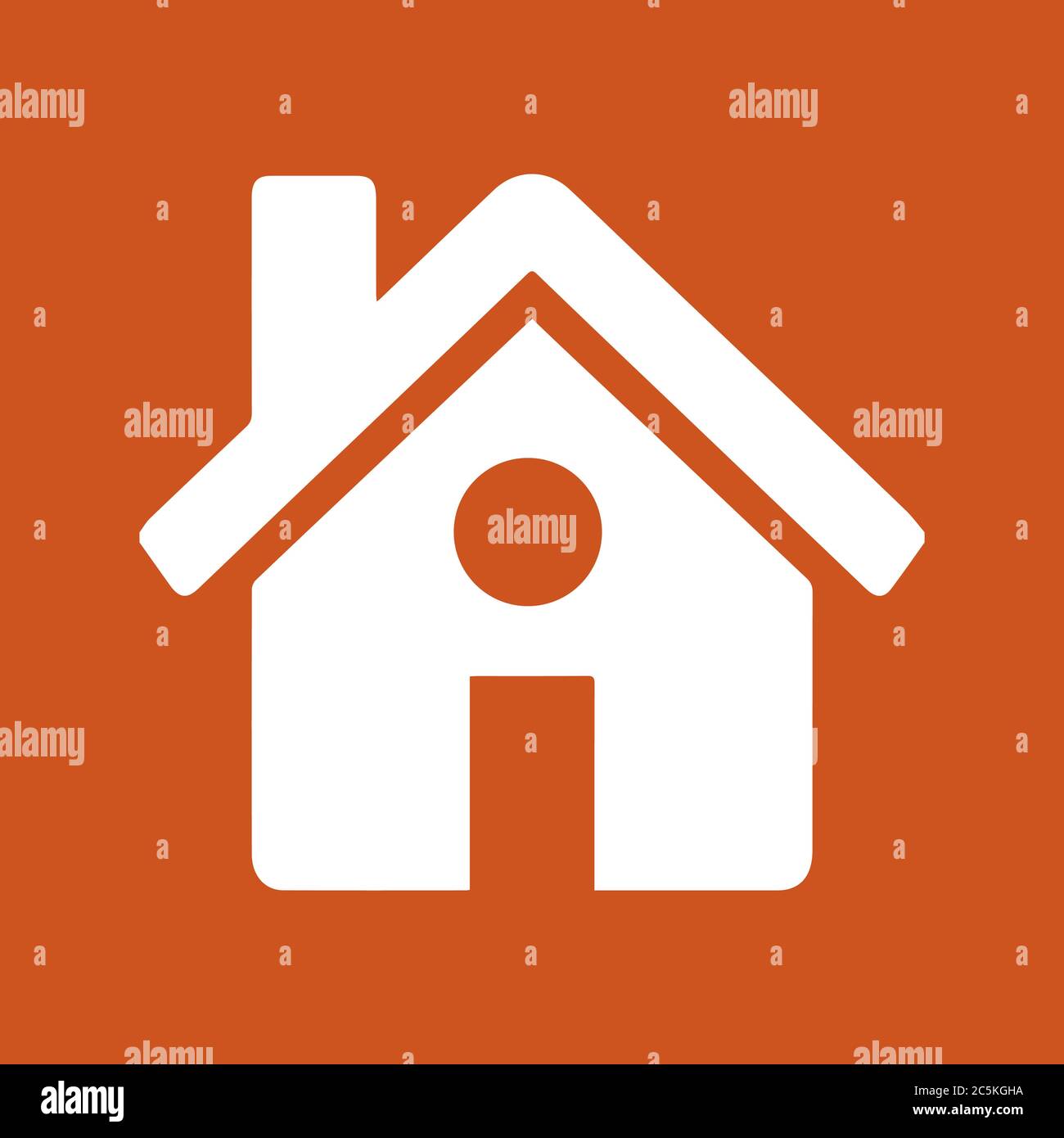 Home icon in trendy flat style isolated on red background. Vector ...