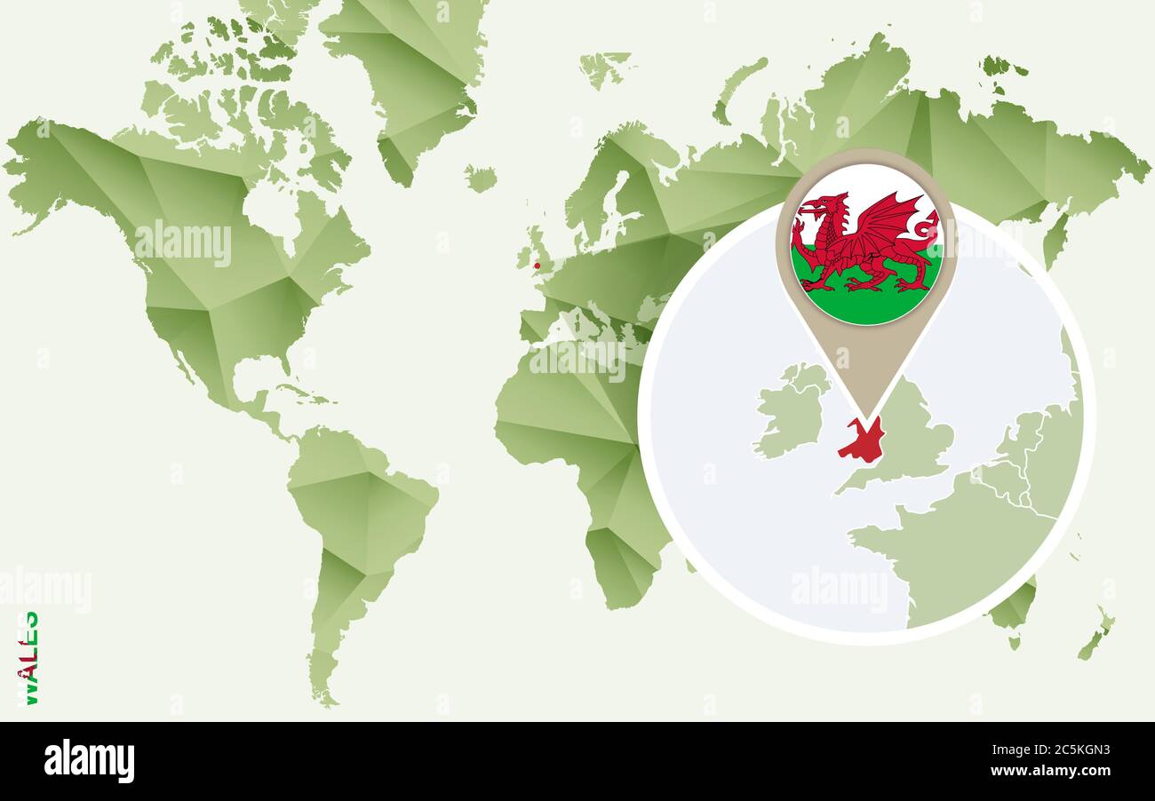 Infographic for Wales, detailed map of Wales with flag. Vector Info ...