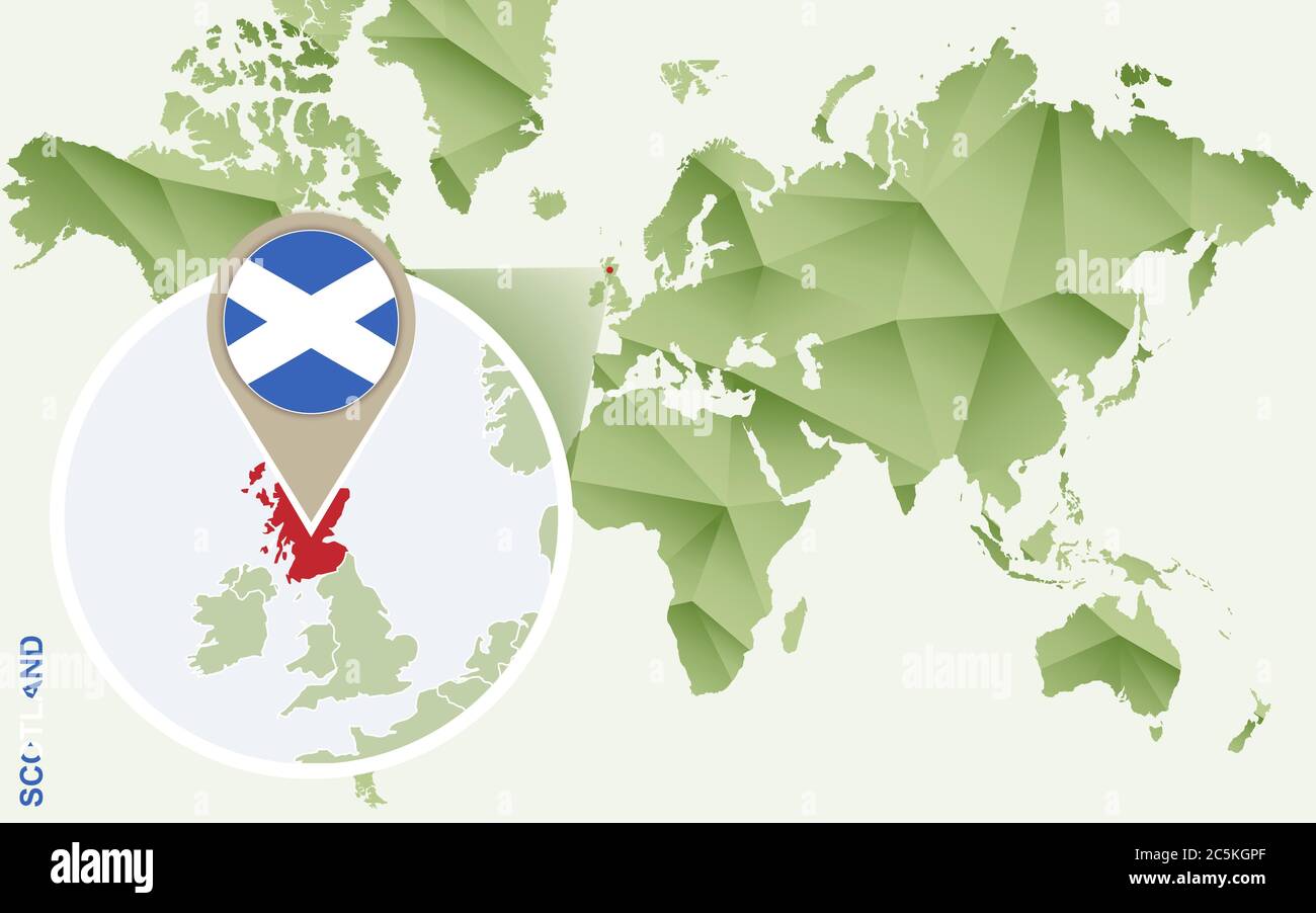 Infographic for Scotland, detailed map of Scotland with flag. Vector ...