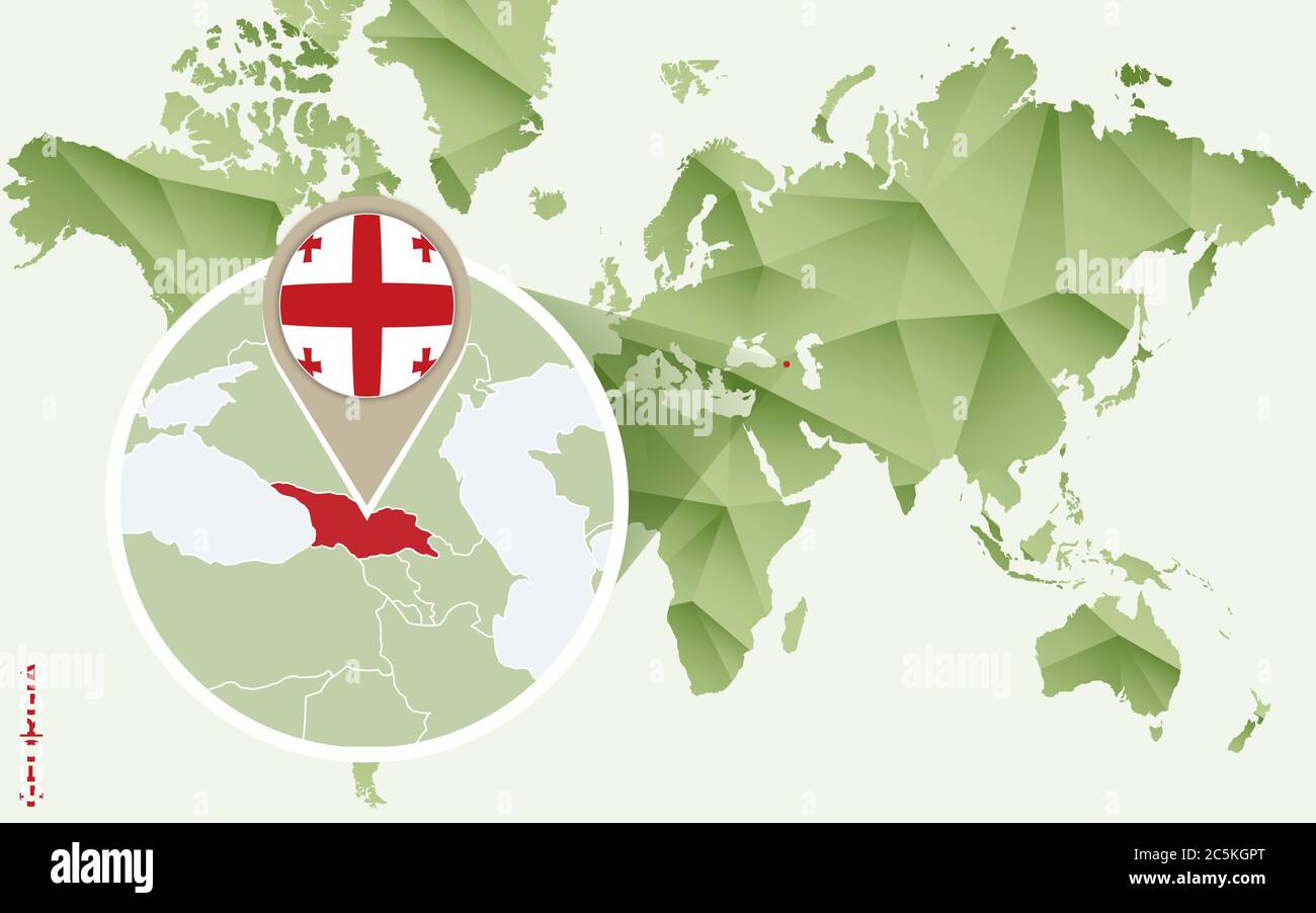 Infographic for Georgia, detailed map of Georgia with flag. Vector Info ...