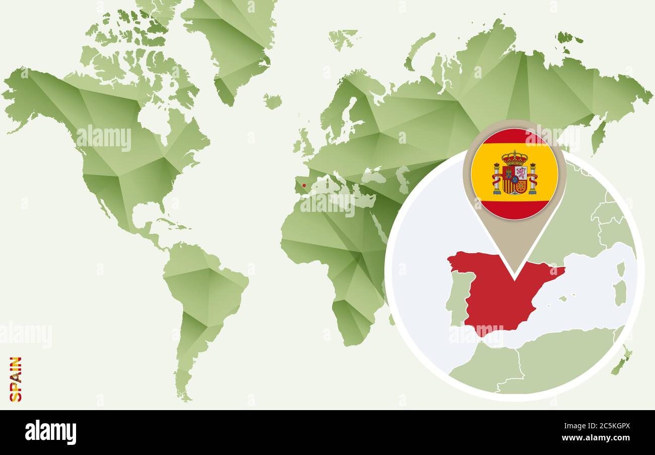 Infographic for Spain, detailed map of Spain with flag. Vector Info ...