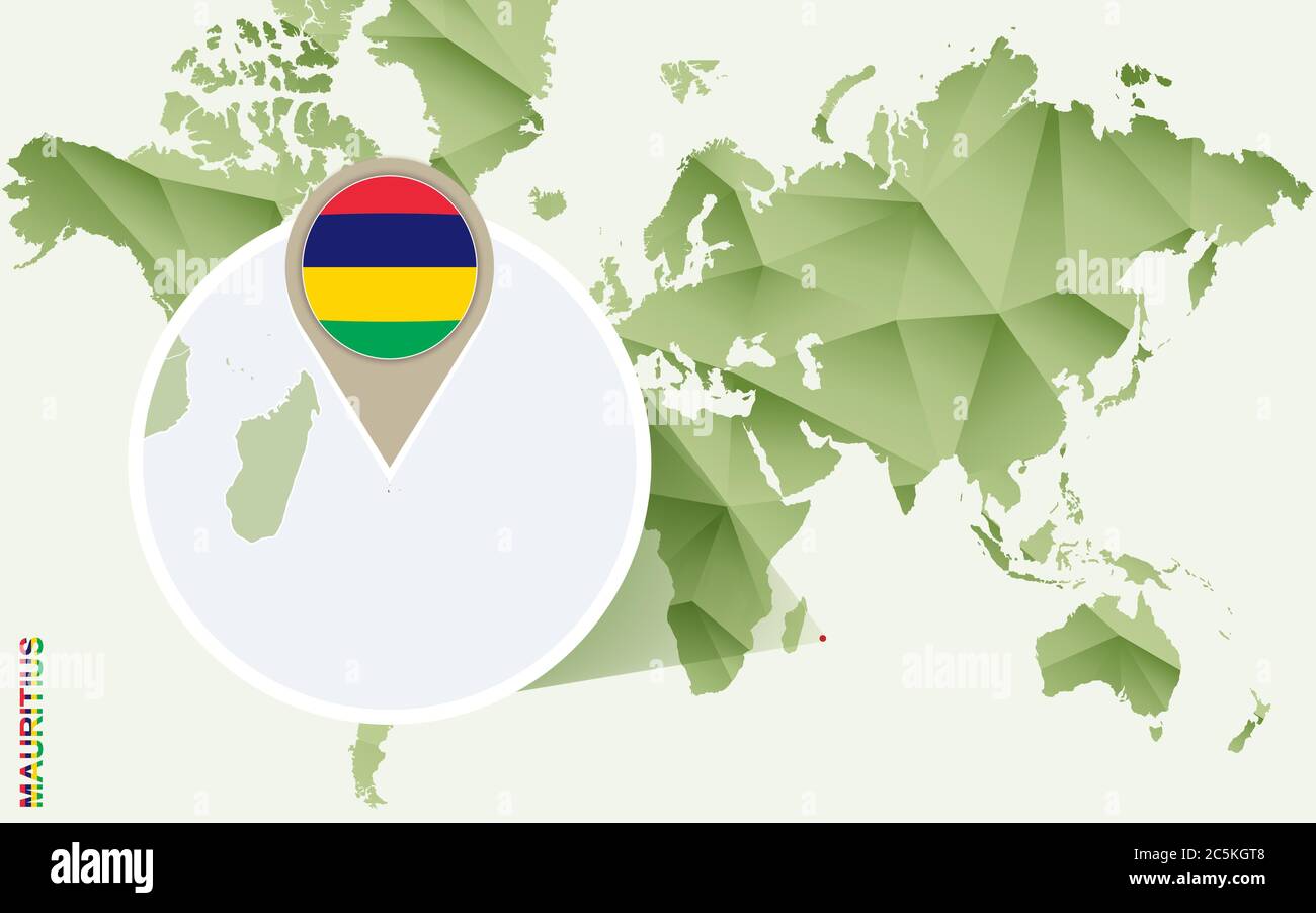 Infographic for Mauritius, detailed map of Mauritius with flag. Vector ...