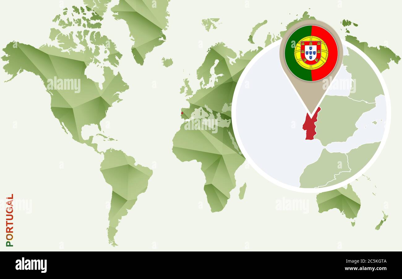 Infographic for Portugal, detailed map of Portugal with flag. Vector ...