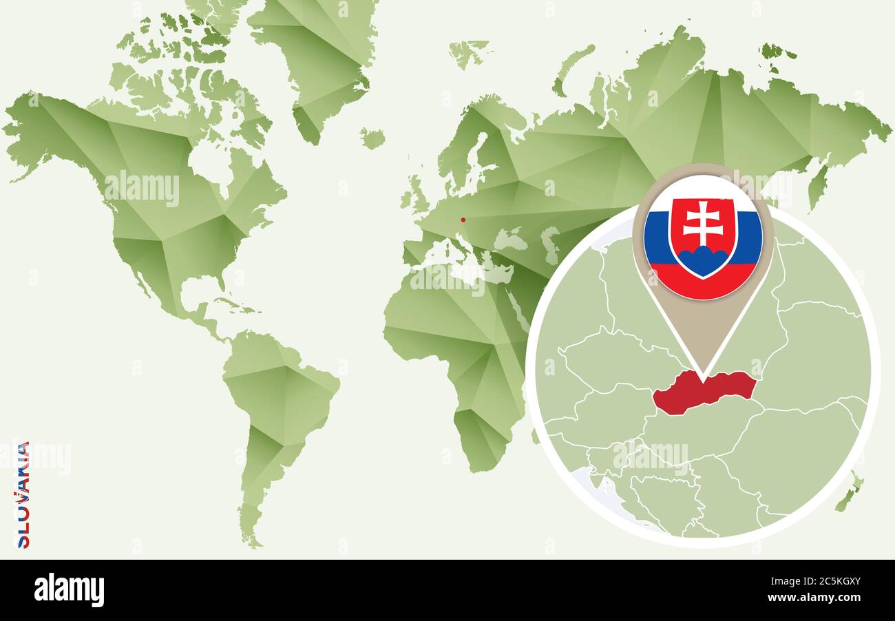 Infographic for Slovakia, detailed map of Slovakia with flag. Vector ...