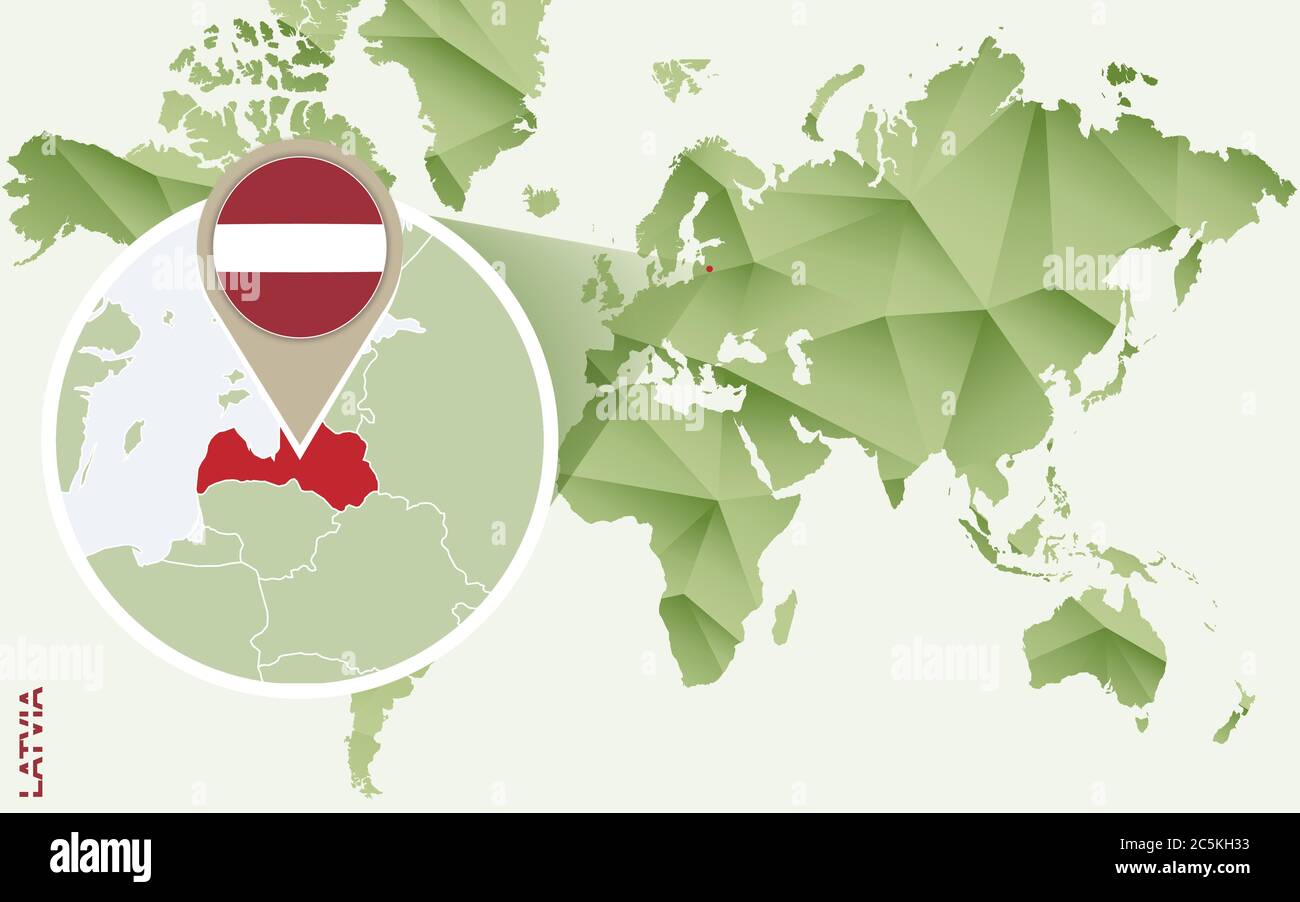 Infographic for Latvia, detailed map of Latvia with flag. Vector Info graphic green map Stock ...