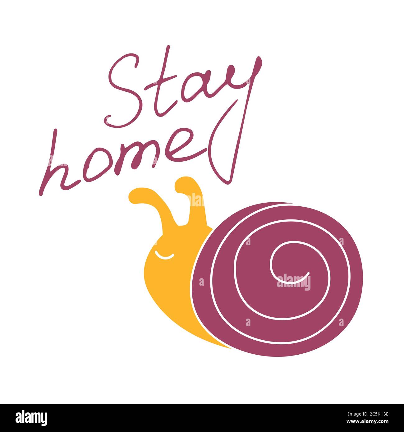 Stay home hand written inscription. Self isolation. Quarantine theme ...