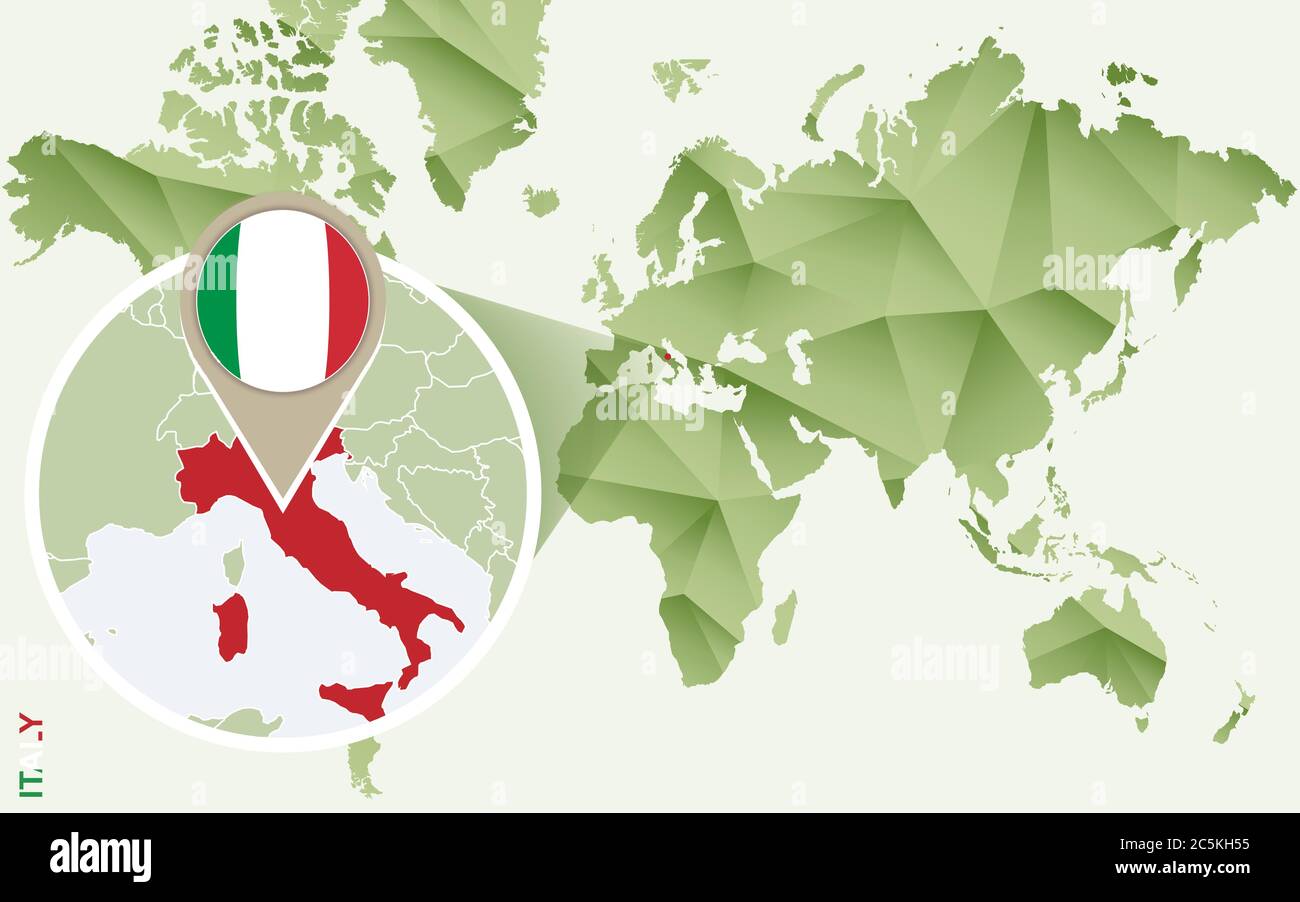 Infographic for Italy, detailed map of Italy with flag. Vector Info ...