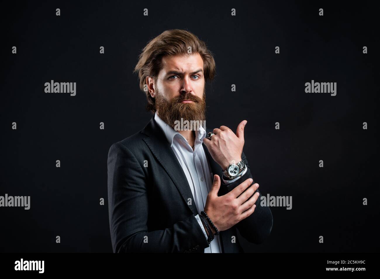 my best look. mature bearded man. confidence and charisma. handsome man ...