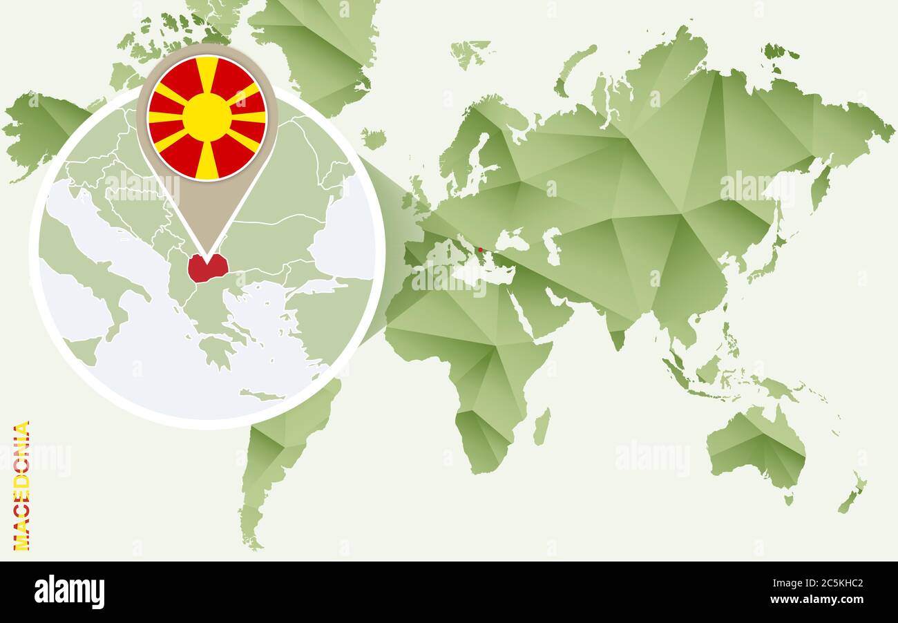 Infographic for Macedonia, detailed map of Macedonia with flag. Vector ...