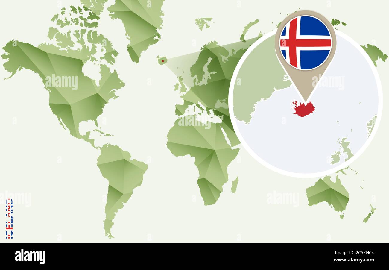 Infographic for Iceland, detailed map of Iceland with flag. Vector Info ...