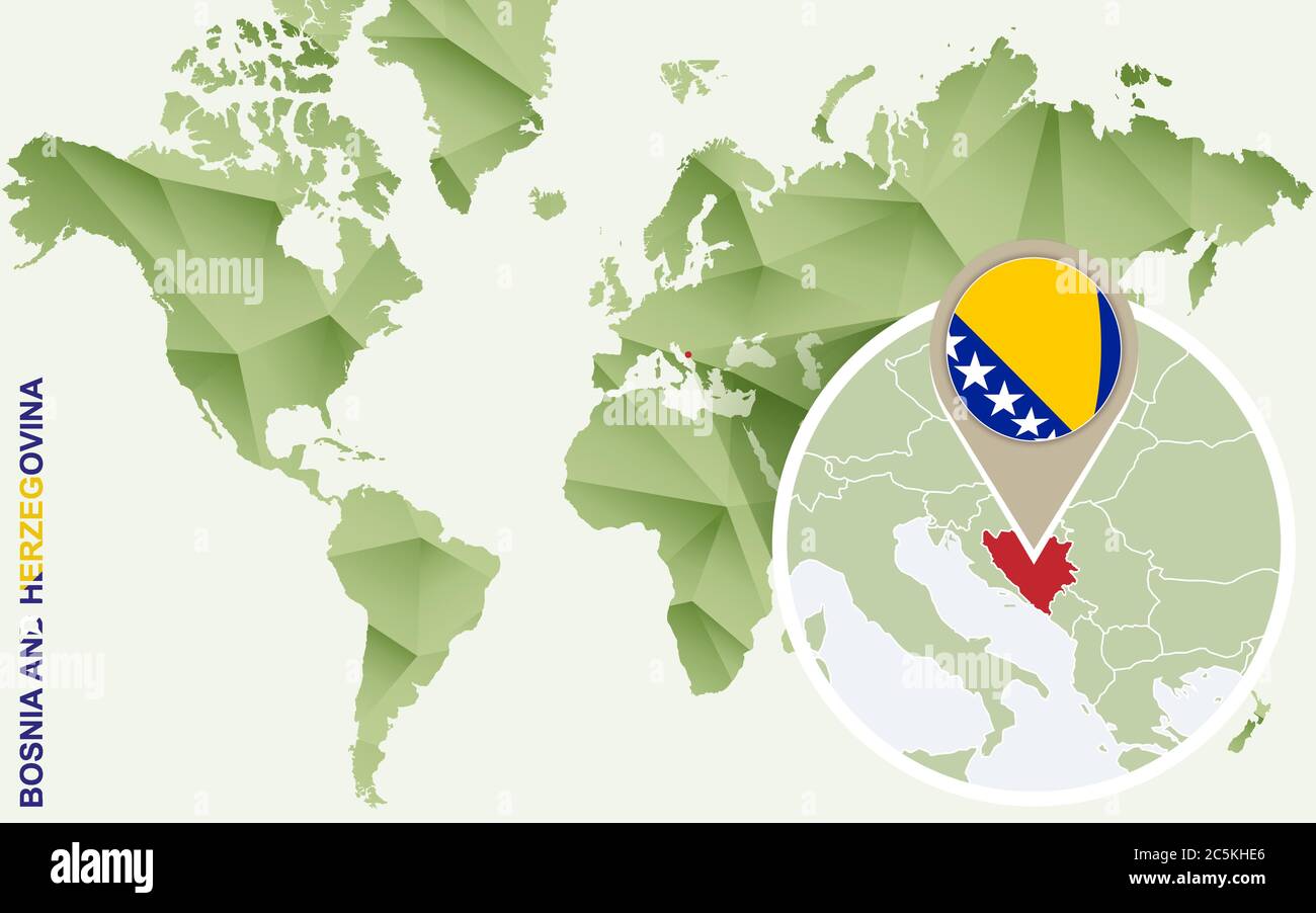 Infographic for Bosnia and Herzegovina, detailed map of Bosnia with ...