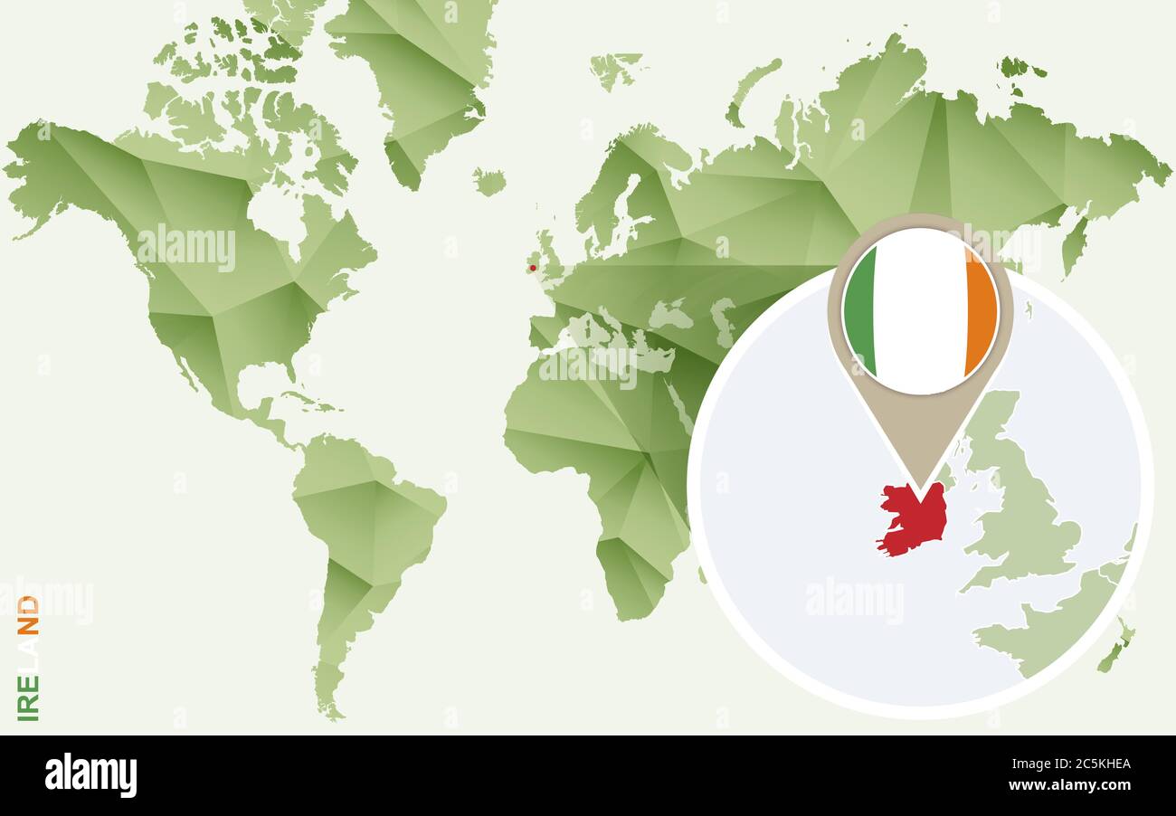 Infographic for Ireland, detailed map of Ireland with flag. Vector Info ...