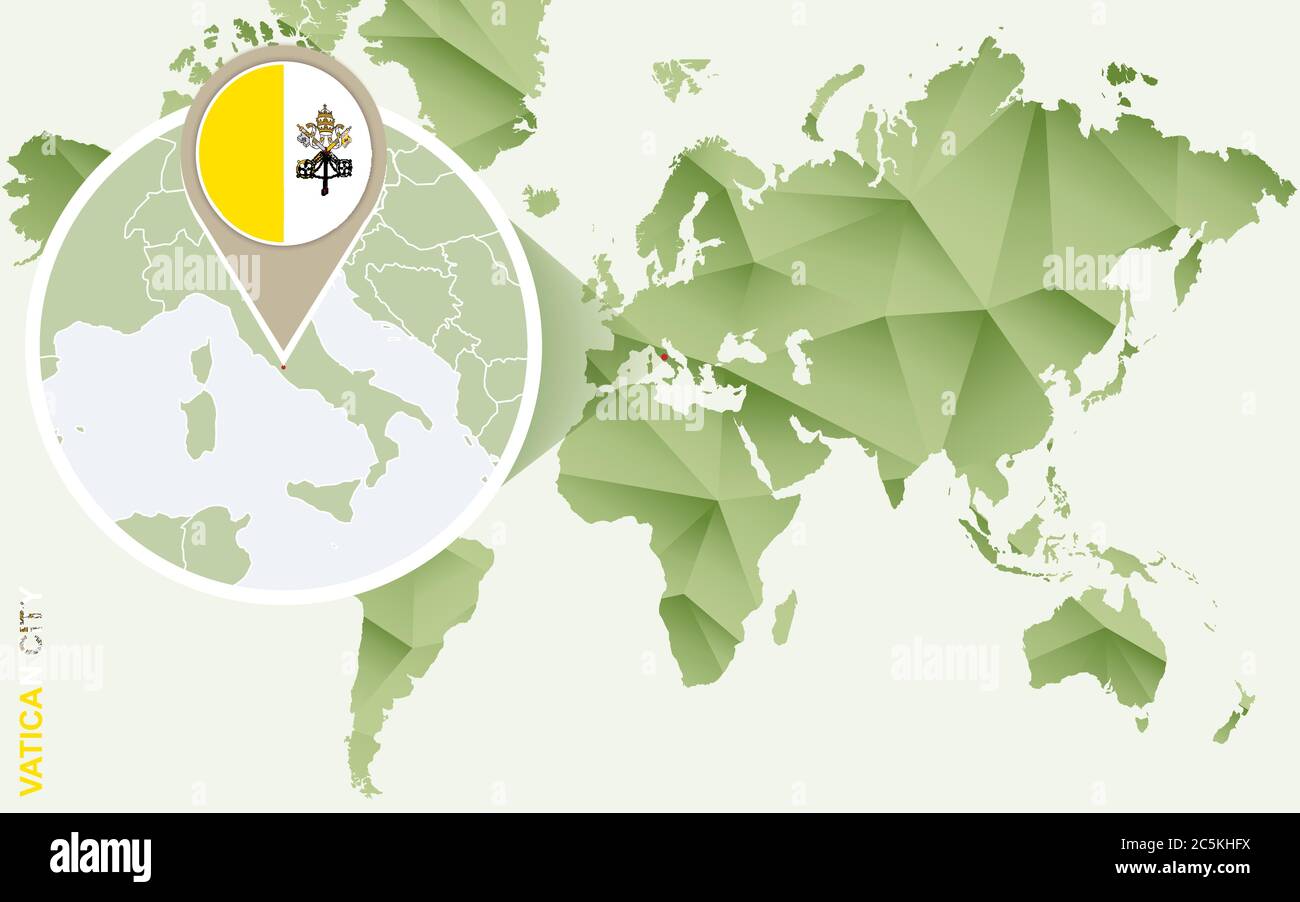Infographic for Vatican City, detailed map of Vatican with flag. Vector ...