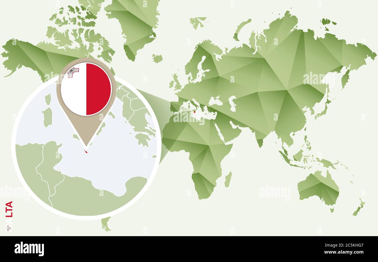 Infographic for Malta, detailed map of Malta with flag. Vector Info ...