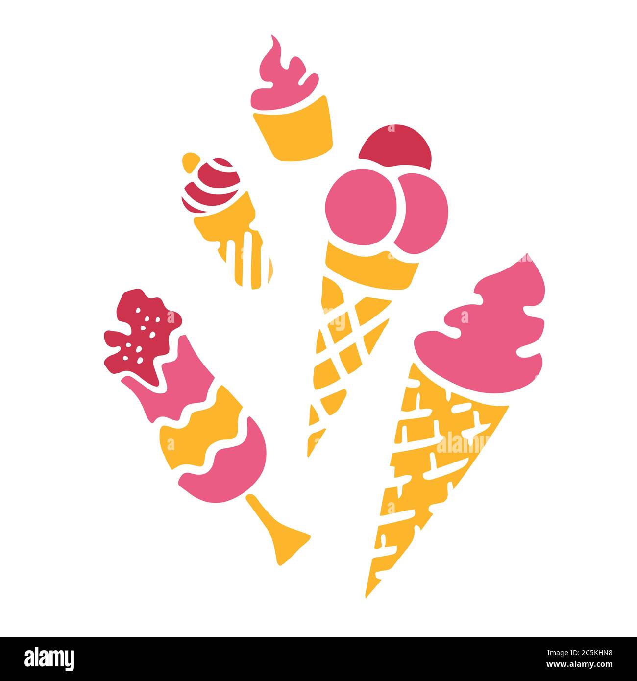 Vector collection of party pastry, cakes and sweets icons. Hand drawn ...