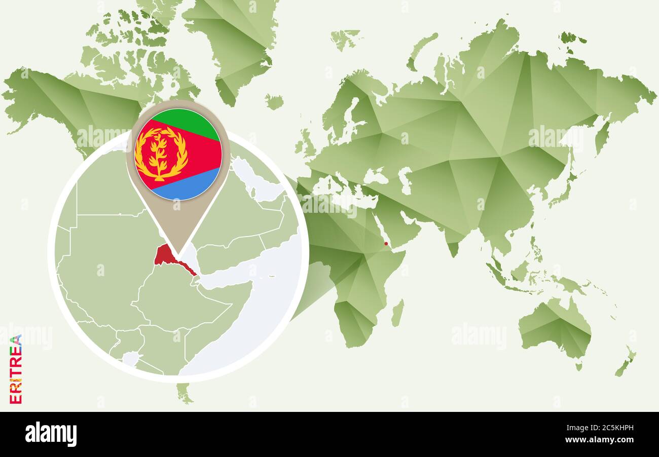 Infographic for Eritrea, detailed map of Eritrea with flag. Vector Info ...