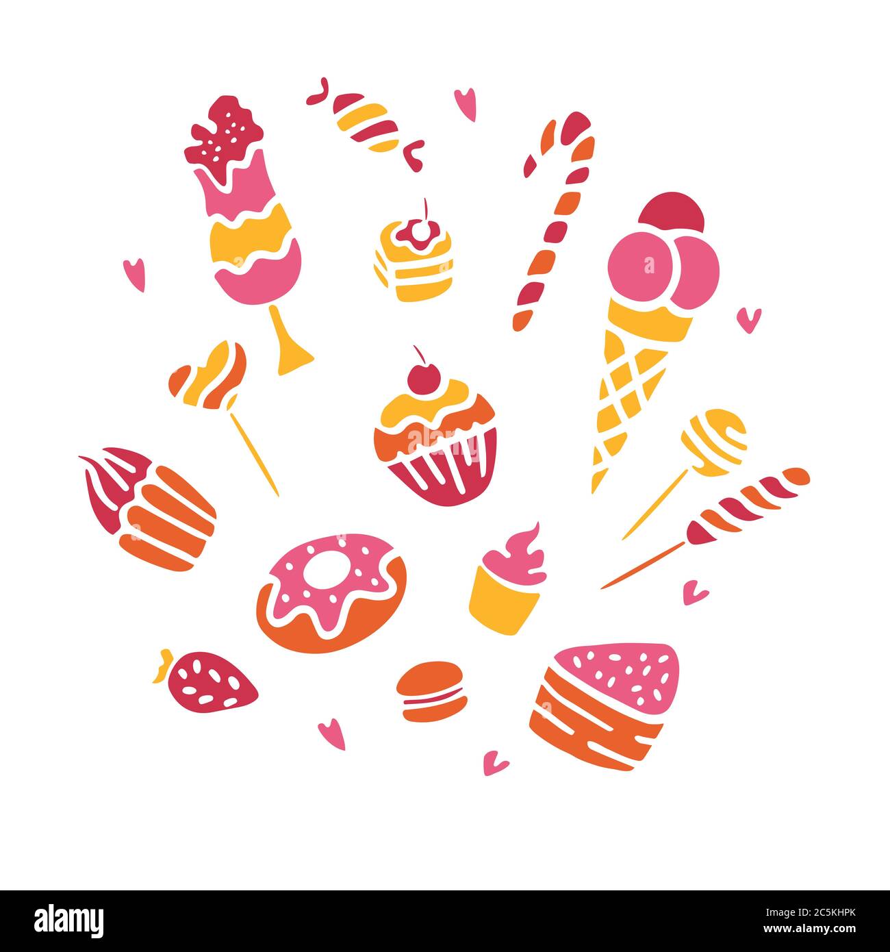 Doodle vector. Bakery,Cakes and dessert,pastries icons set. Hand drawn ...