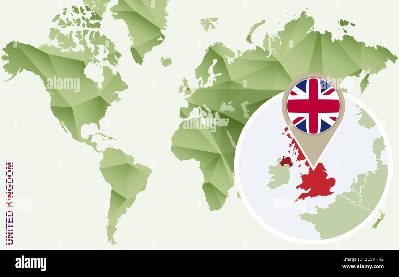 Infographic for United Kingdom, detailed map of UK with flag. Vector ...